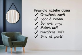 Lepy.cz Samolepka na zeď Pravidla našeho domu Velikost (šířka x výška): 50x42cm, Barevná varianta: Jemná růžová