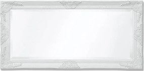 Nástěnné zrcadlo barokní styl 100 x 50 cm bílé 243679