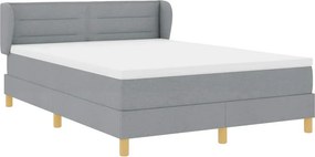 Postel s boxspringem s matrací Světle šedá 140 x 190 cm textil 3340143