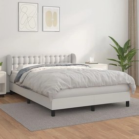 Box spring postel s matrací bílá 140x200 cm umělá kůže 3127314