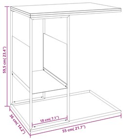Odkládací stolek bílý 55 x 36 x 59,5 cm kompozitní dřevo - Default Title