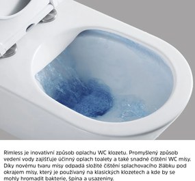 Mereo Mereo, WC závěsné kapotované, RIMLESS, 490x370x360, keramické, vč. sedátka CSS115SN, VSD82S2