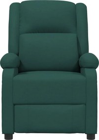 Elektrické polohovací křeslo tmavě zelené textil 3098358
