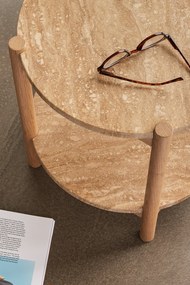 Hübsch Odkládací stolek TRAVA béžový ø43 cm 201902