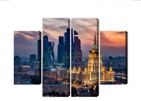 Vícedílný obraz Letecký Pohled Na Panorama Moskvy Nedostatek Nedostatek Přírodní plátno 200x150