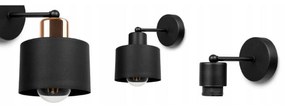 Nástěnné svítidlo PANTA 1, 1x černé kovové stínítko, (výběr ze 2 barev uchycení)