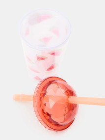 Sinsay - Cup with straw with watermelon motif - pastelová růžová