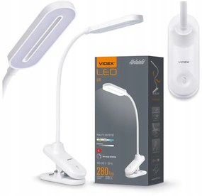 VIDEX LED stolní lampa s klipem - 6W - DIMMABLE - bílá