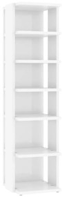 Botník bílý s vysokým leskem 27,5x27x102 cm kompozitní dřevo - Default Title