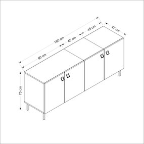 GORTYNA komoda na nožičkách, pískovec
