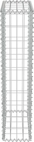 Gabionová zeď s kryty z pozinkované oceli 50 x 20 x 100 cm 143576
