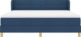 Postel s boxspringem s matrací s čelo Modrá 180 x 200 cm textil 3340170