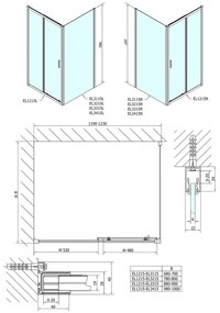 Polysan EASY LINE obdélníkový sprchový kout 1200x700mm, čiré sklo L/P varianta EL1215EL3115