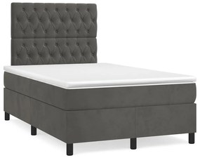 Box spring postel s matrací tmavě šedý 120x190 cm samet 3270014