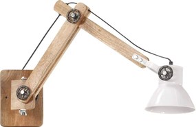 Nástěnná lampa industriální styl bílá kulatá E27 320578