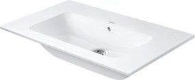Duravit ME by Starck - Umyvadlo 83x49 cm, s přepadem, bez otvoru pro baterii, DuraShield, matná bílá 233683AC60