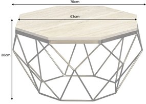 Designový konferenční stolek Beiwen 70 cm travertín černý