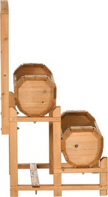 Outsunny vyvýšený záhon dřevěný truhlík na květiny s podpěrou pro šplhání 45 x 45 x 80 cm rustikální design pro zahradu terasu balkon žlutý zeleninov…