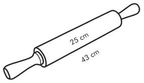 Váleček na těsto nerezový DELÍCIA 25 cm, ø 5 cm