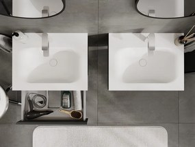 Mexen Orio, koupelnová skříňka 60 cm s umyvadlem Vela, 1 zásuvka, grafitová matná/bílá matná, 91A10-06023-1-BF66-W23M01