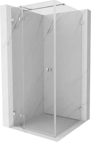 Mexen Lunar T, sklápěcí sprchový kout levý 120 x 120 cm, 8mm čiré sklo, chromový profil, 834T-120-120-01-00-L
