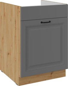 Kuchyňská skříňka Stilo 60 ZL 1S BB korpus dub artisan, dvířka šedá DUST