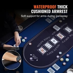 Skládací pokerový stůl pro 8 hráčů, Blackjack Texas Holdem s polstrovanými