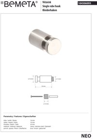 Bemeta Design NEO: Háček -