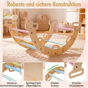 Costway Lezecký oblouk dřevěný Montessori lezecký houpací houpačka s měkkým