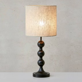 Stolní lampa Octo s lněným stínidlem černá/písková