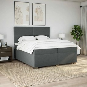 Box spring postel s matrací tmavě šedá 200x200 cm textil 3292889