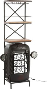 Černý retro bar na skleničky a láhve vína Tractor Bar - 87*37*181cm