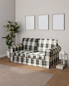 Potah na pohovku IKEA Ektorp 2-místná rozkládací NOVÝ MODEL 2012 barva černá látka pletený vzor, vzorované