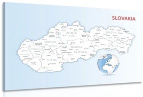 Obraz mapa Slovenské republiky - 60x40 cm