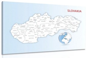 Obraz mapa Slovenské republiky - 90x60 cm