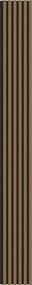 Mexen Lam-F, akustické stěnové lamely 275 × 30 cm, plstěný podklad 8 mm, technická dýha, teak zlatavý, S105-275307-3015-014