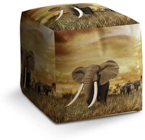 Sablio Taburet Cube Slon Africký: 40x40x40 cm