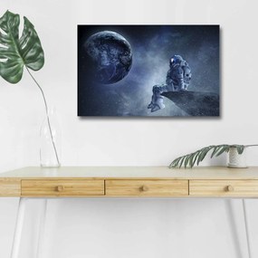 Obraz s LED osvětlením ASTRONAUT VE VESMÍRU II 45 x 70 cm