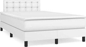 Box spring postel s matrací a LED bílá 120 x 190 cm umělá kůže 3270136