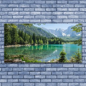 akrylový obraz Hory Jezero Les Příroda 120x60 cm