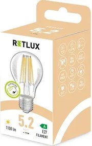 RETLUX RFL 603 Filament A60 E27 5.2W / 1100 lm / 3000K - teplá bílá /