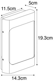 Designová venkovní nástěnná lampa černá vč. LED IP44 se senzorem soumraku - Khuvan