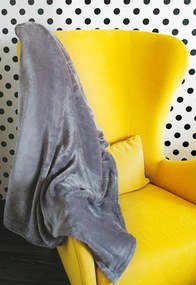 Hebká šedá jednobarevná deka z příjemné látky Šířka: 150 cm | Délka: 200 cm