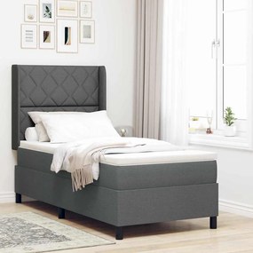 Postel s boxspringem s polštářem Tmavě šedá 200 x 100 cm textil 3341694