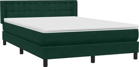 Box spring postel s matrací tmavě zelená 160x220 cm samet 3318498