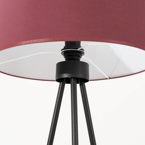 Stojací lampa Nevia, 1x bordó textilní stínítko, b