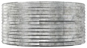 Vyvýšený záhon stříbrný 140x140x68 cm práškově lakovaná ocel,  319092