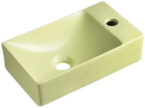 Sapho Sapho, MARGITHA keramické umyvadlo 38x22cm, otvor pro baterii vpravo, pistáciová, MGT38223