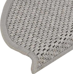 Samolepicí rohože na schody Sisal-Look 30 ks 65x21x4cm Stříbrná 3365871