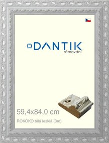 DANTIK rámeček 59,4x84 | ROKOKO bílá lesklá (Plexi Čiré)